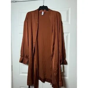 stars above | Intimates & Sleepwear | Stars Above Rust Brown Satin Robe ...